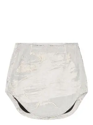 DIESEL® Distressed Denim Mini Skirt - Light Gray