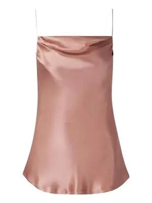 Balmain Cowl Neck Satin Top - Rose Gold Tone