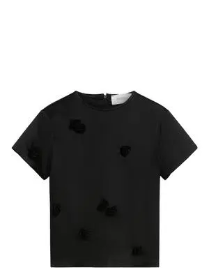 Sportmax Floral Embellished Crewneck T-shirt - Black