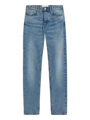 AMI Paris Classic Fit Jeans With Logo Patch - Blue