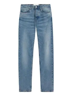 AMI Paris Logo Patch Straight-leg Jeans - Blue