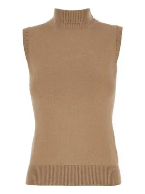 Sportmax Ardenza Roll Neck Sleeveless Vest - Camel