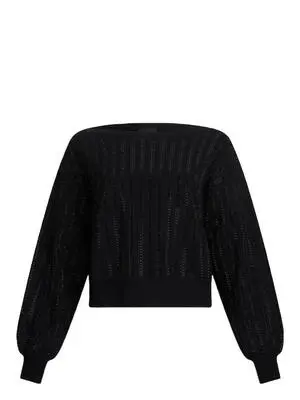 Liu Jo Rhinestone-embellished Puff-sleeve Sweater - Black