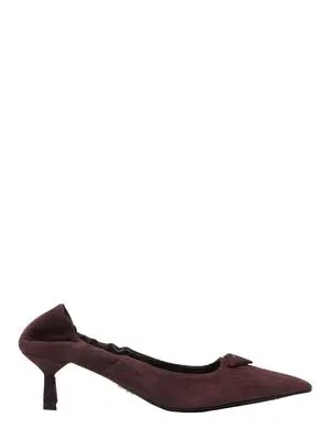 Prada Pointed-toe Kitten-heel Pumps - Wine Red