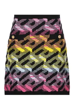 Versace Greca-knit Mini Skirt - Black