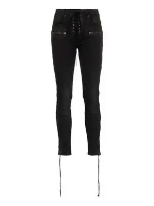 BEN TAVERNITI UNRAVEL PROJECT Side-laced Skinny Jeans - Black