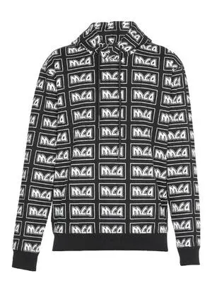 Alexander McQueen Printed Logo Hooded Sweater - Black