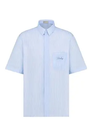 Dior Short-sleeved Shirt With Diorling Embroidery - Blue