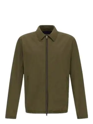 Herno Classic Collar Zip-up Shirt Jacket - Green