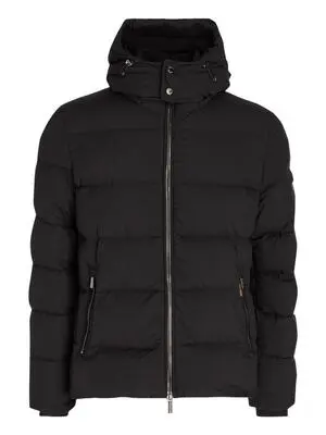 MOORER Quilted Hooded Jacket With Zipper Closure - Black