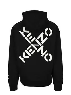 Kenzo Logo Print Hoodie - Black
