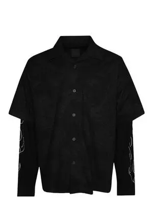 Givenchy Layered Collared Buton-up Shirt - Black