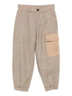 Fendi Checked Belted Cargo Pants - Brown