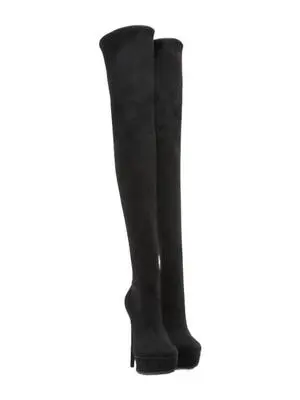 Casadei Flora Platform Over-the-knee Stiletto Boots - Black