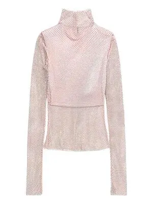 Sportmax Embellished High Neck Long-sleeved Top - Lavender