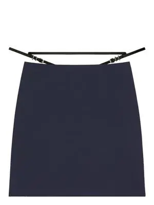 Givenchy Wool And Mohair Blend A-line Skirt - Night Blue