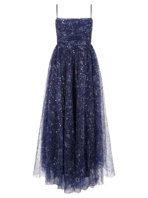 Staud Bettina Sequin Embellished Midi Dress - Blue