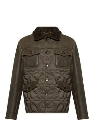 Etro Quilted Leather Jacket With Fur Collar - Brown