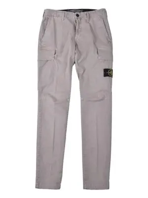 Stone Island Stone Island Beige Logo Patch Cargo Trousers Gray