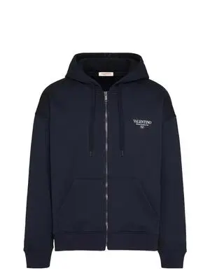 Valentino Garavani Valentino Drawstring Zip-Up Jacket Black