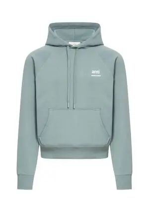 AMI Ami Paris Ami De Coeur Logo-Printed Drawstring Hoodie