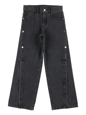 Stella McCartney Wide Leg Jeans With Button Detail - Black