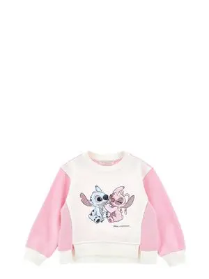 Monnalisa Disney X Stitch Angel Sweatshirt - Pink