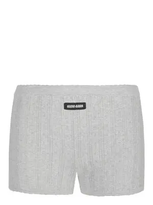 Miu Miu Logo Shorts - Grey