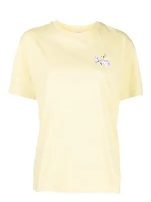 Off-White Off-White Floral Arrows Cotton T-Shirt Nude