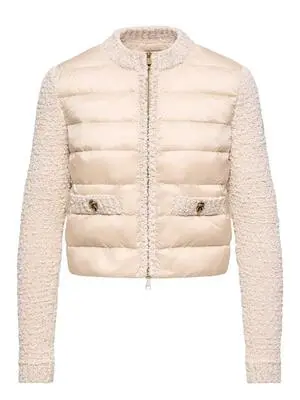 Moncler Textured Sleeve Down Jacket - Light Beige