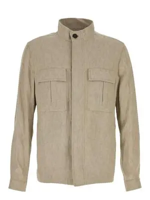 Zegna Long-sleeved High-neck Field Jacket - Nude