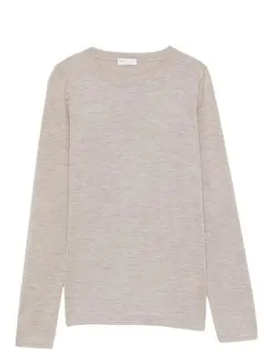 Brunello Cucinelli Long Sleeve Knit Sweater - Beige