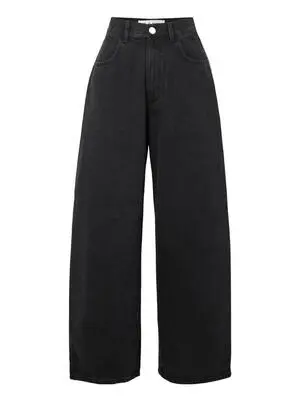 RÓHE Wash Wide Leg Barrel Leg Jeans - Black