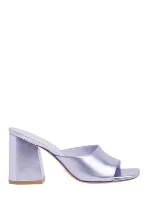 STUART WEITZMAN Stuart Weitzman Metallic Trumpet Heel Sandals