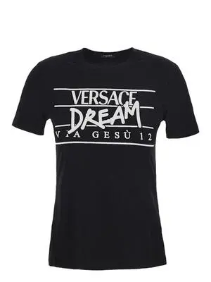 Versace Short Sleeve Dream Print T-shirt - Black