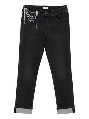 Liu Jo Embellished Skinny Fit Jeans - Black