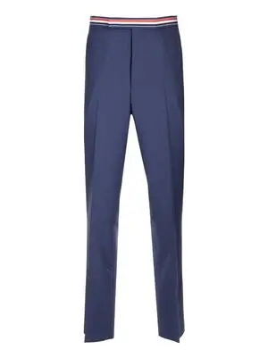 Thom Browne Straight-leg Trousers With Rwb Detail - Blue