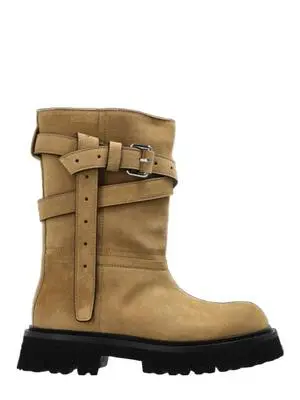 Moschino Buckled Ankle Boots - Light Brown