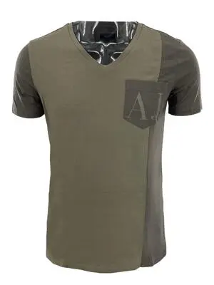 Emporio Armani V-neck Short-sleeved T-shirt - Green
