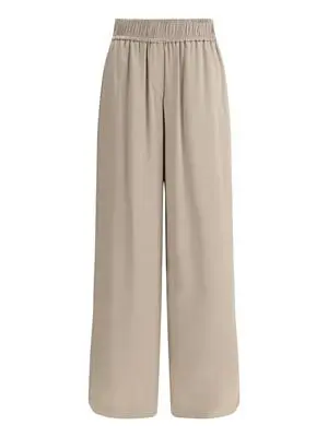 Brunello Cucinelli Palazzo Straight Leg Pants With Elasticated Waist - Nude