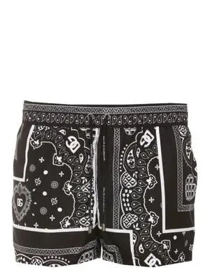 Dolce & Gabbana Bandana Print Swim Shorts - Black
