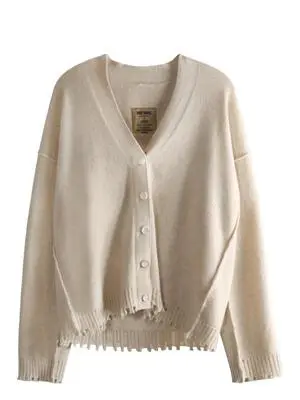 UMA WANG V-neck Distressed Cardigan - No