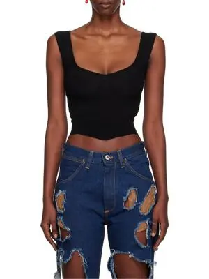 VIVIENNE WESTWOOD Vivienne Westwood Orb Embroidered Ribbed Top