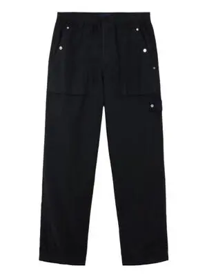 Stone Island Loose-fit Fatigue Trousers With Archive Patch - Navy Blue