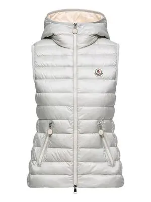 Moncler Moncler Glycosse Hooded Zip-Up Padded Gilet Gray