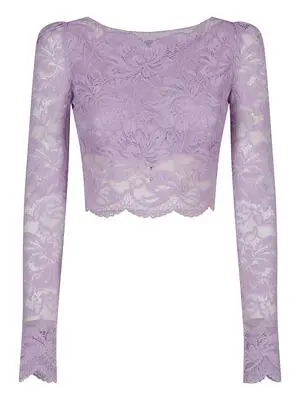 Rabanne Paco Rabanne Lace Crop Top Lavander