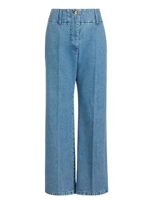 PATOU Wide-leg Jeans In Heritage Wash Cotton Denim - Blue