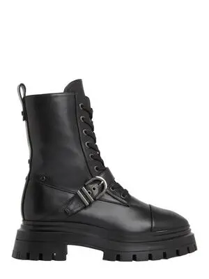 STUART WEITZMAN Maverick Bedford Lace-up Boots - Black