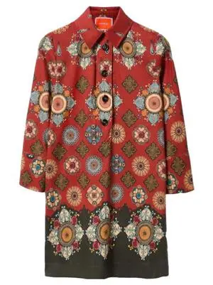 La DoubleJ Geometric Print Mini Day Dress - Red