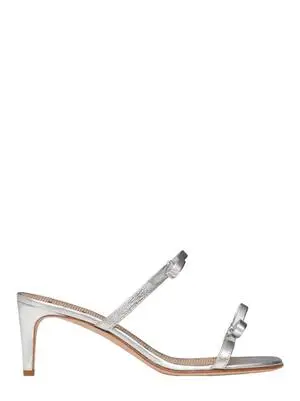 Red Valentino Silver Bow Embellished Sandals - Gray